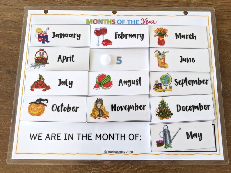 BUSY BOOK Page Printable Busy Book Months of the Year | Etsy