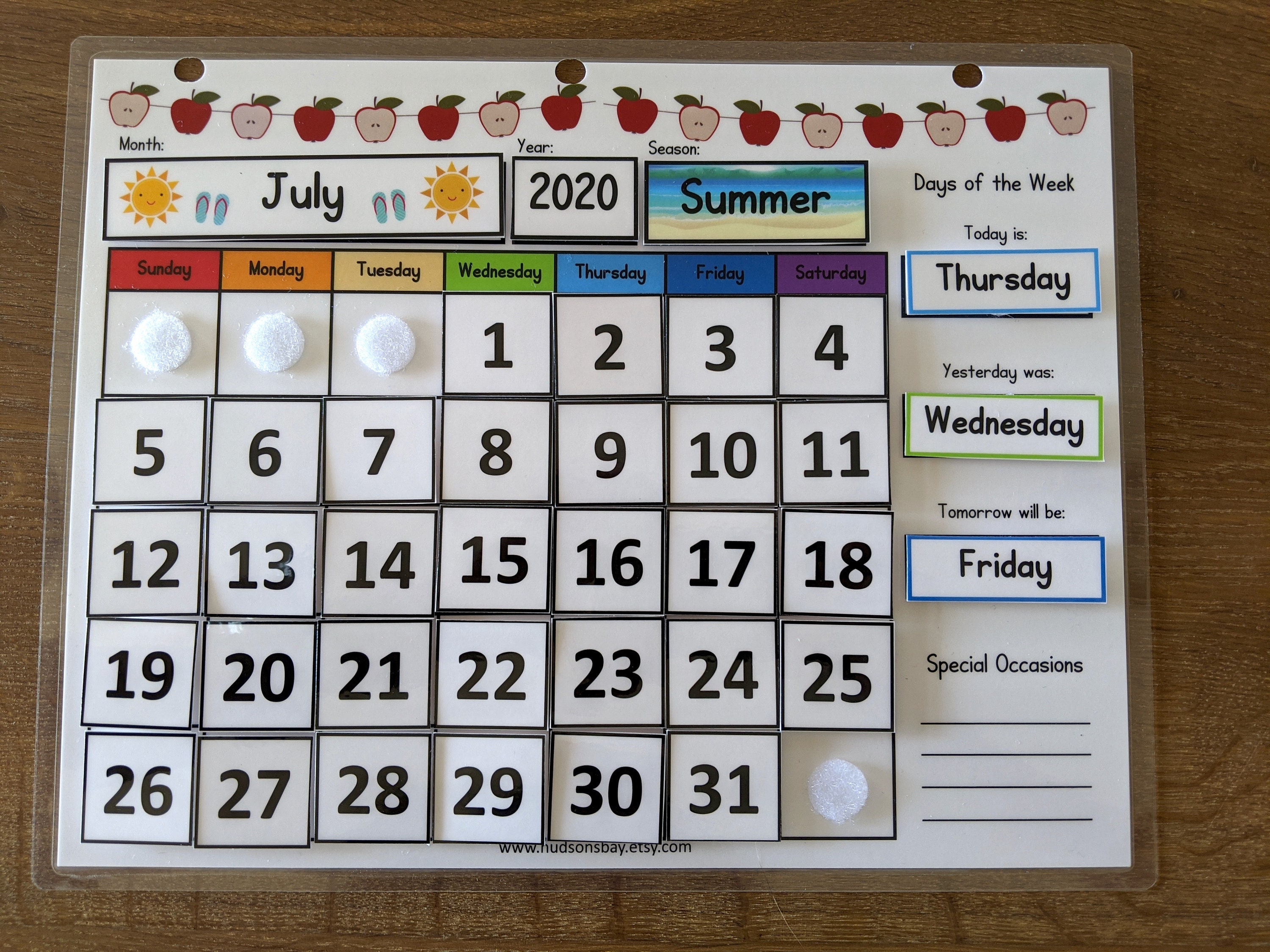 Perpetual Calendar Circle Time Printable Perpetual Calendar | Etsy ...