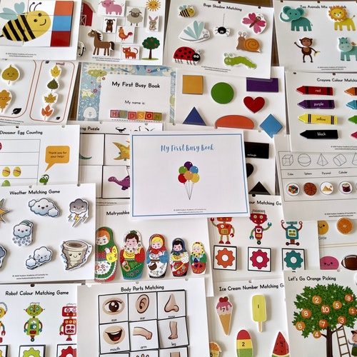 Toddler BUSY BOOK PRINTABLE Toddler Learning Binder Busy - Etsy