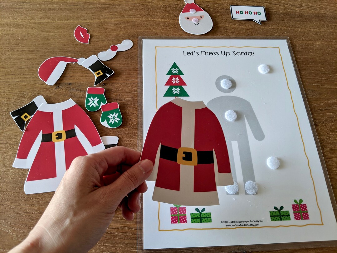 Santa Paper Doll, Christmas Busy Book, Winter Indoor Activity, Toddler ...