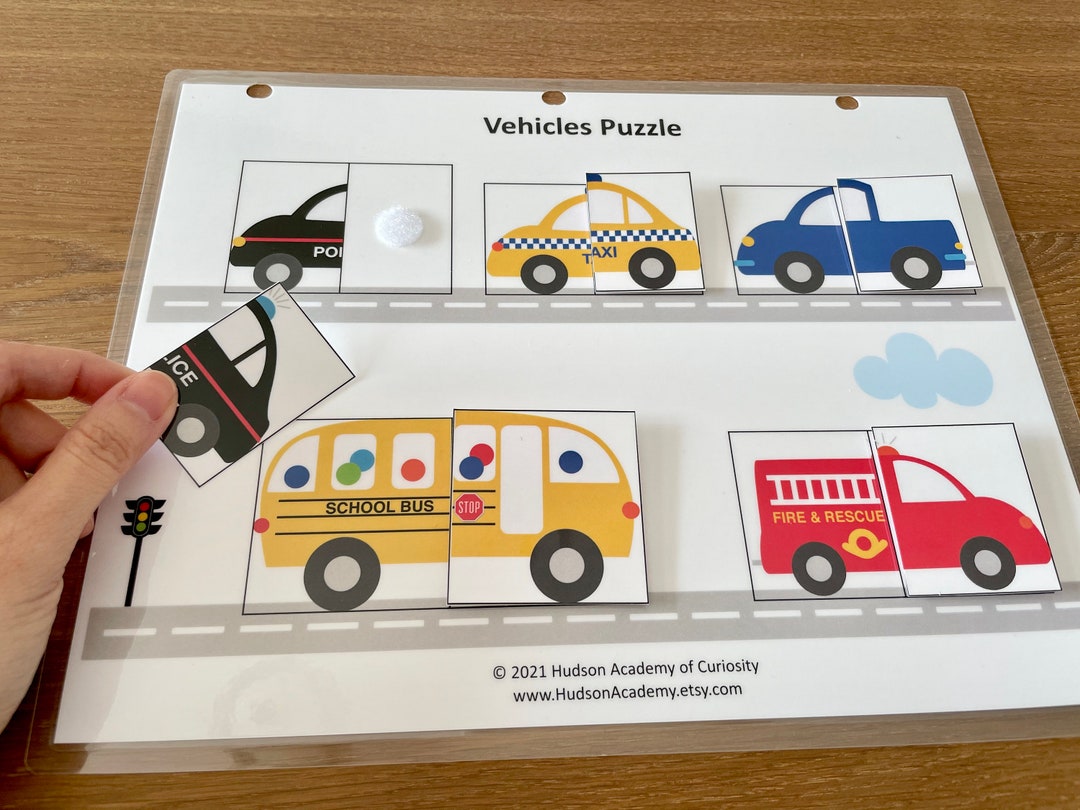 Toddler Vehicle Puzzle: Things That Go Learning Binder (digital ...
