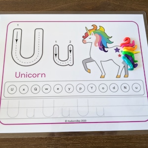 Alphabet Play Dough Mats: Letter Formation, Tracing (PDF) - Etsy