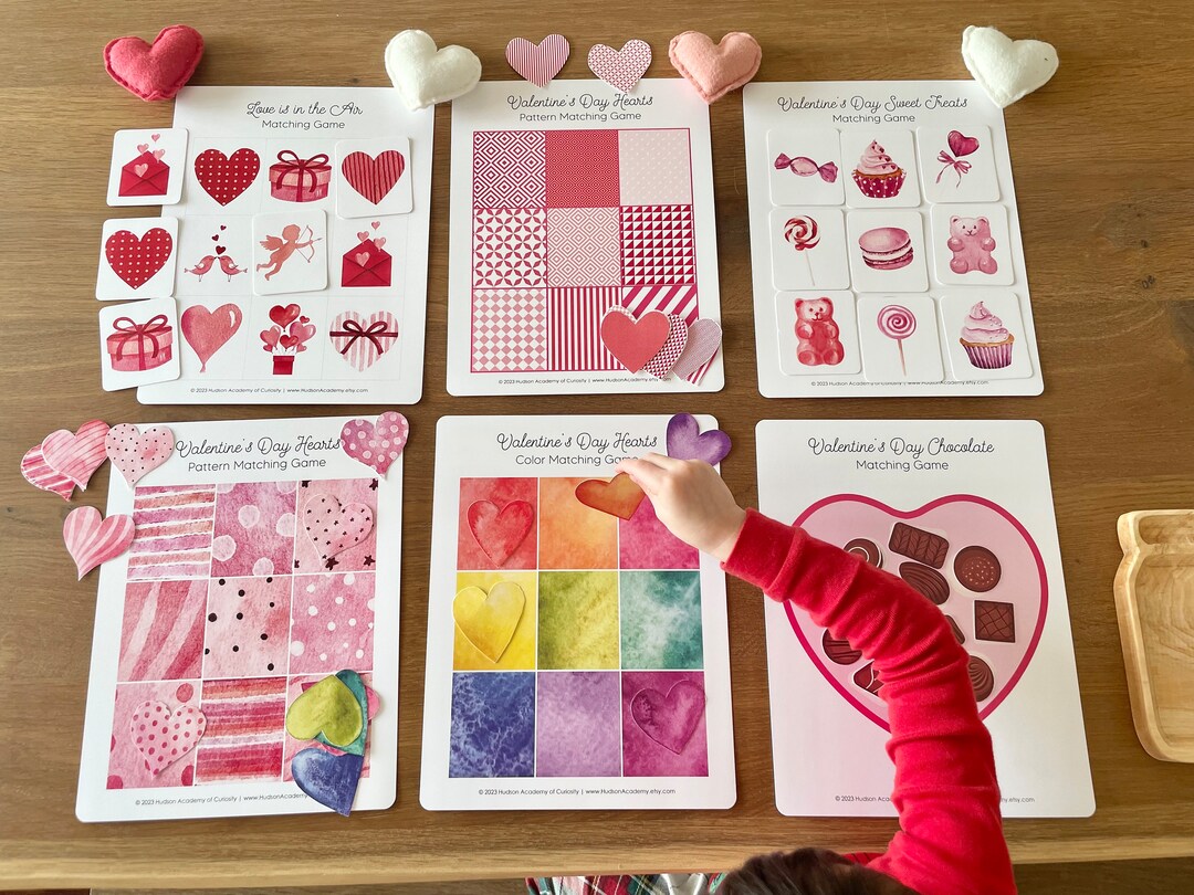 Valentine's Day Matching Activities Bundle, Montessori Materials ...