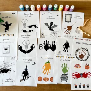 Halloween Handprint Craft Bundle, Skeleton Handprint Footprint, Craft ...