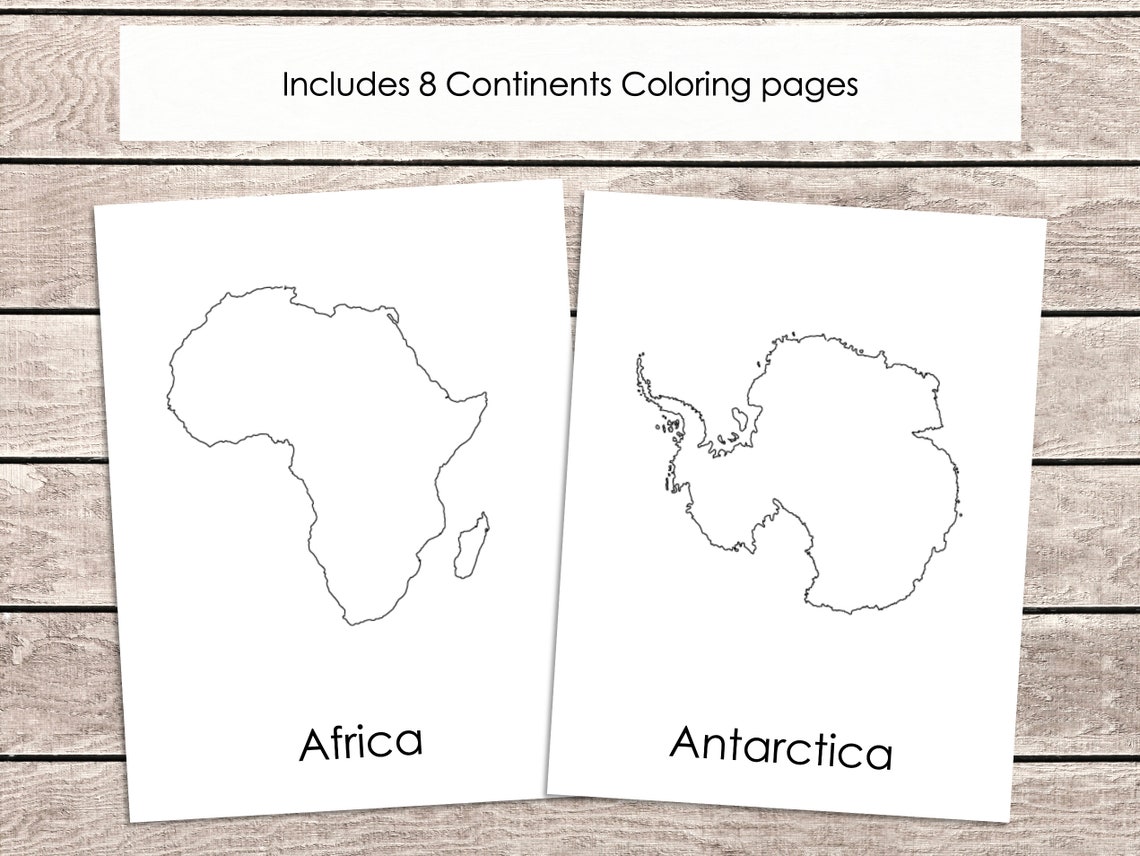 7 Continents Montessori Cards: Watercolor Geography Learning (digital ...