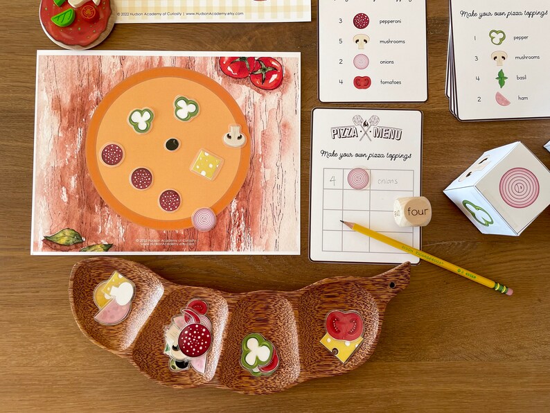 Pizza Counting Worksheet Toddler Busy Book Pizza Printable | Etsy