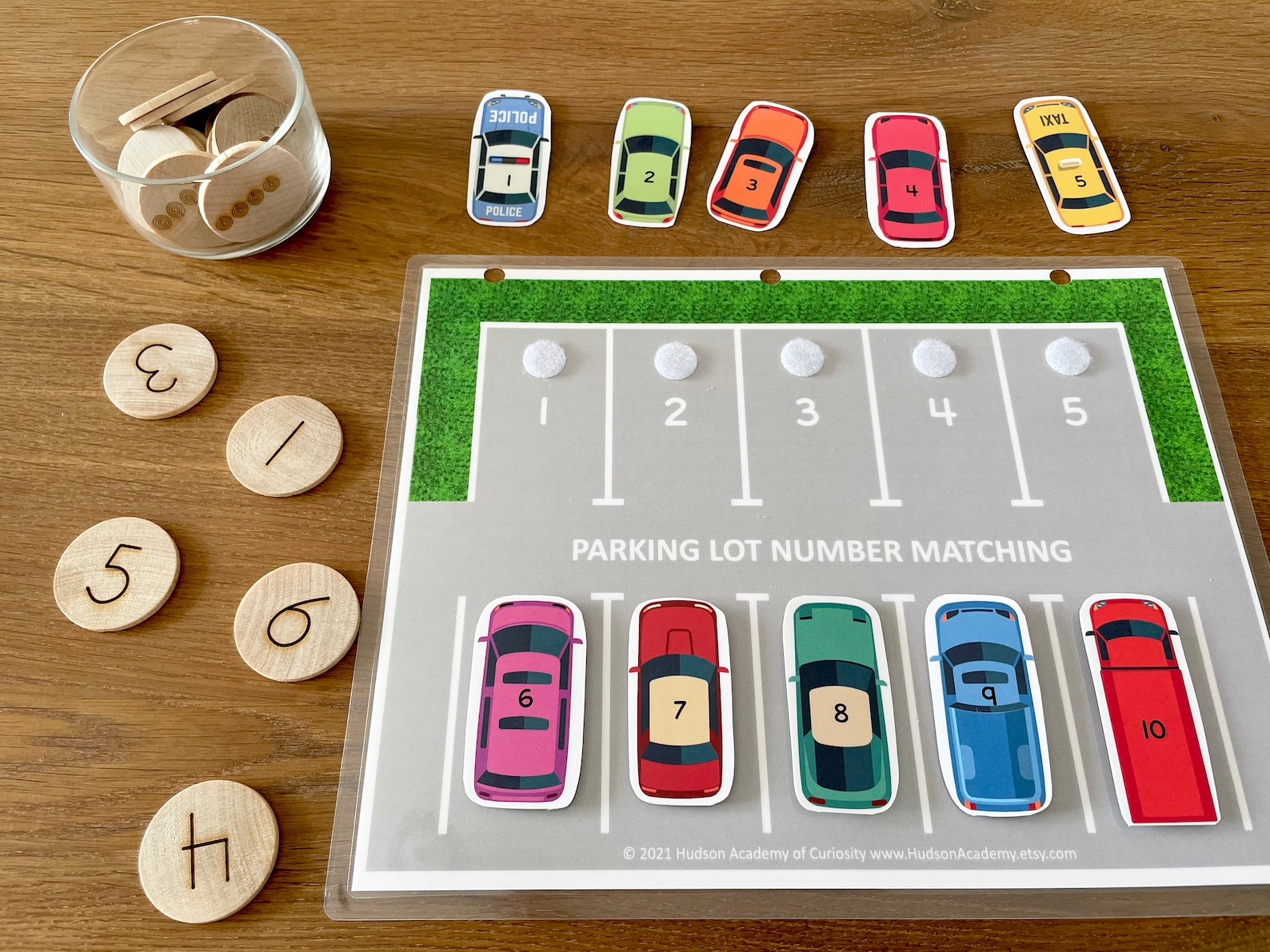 Toddler Busy Book Page Parking Lot Number Matching Things - Etsy