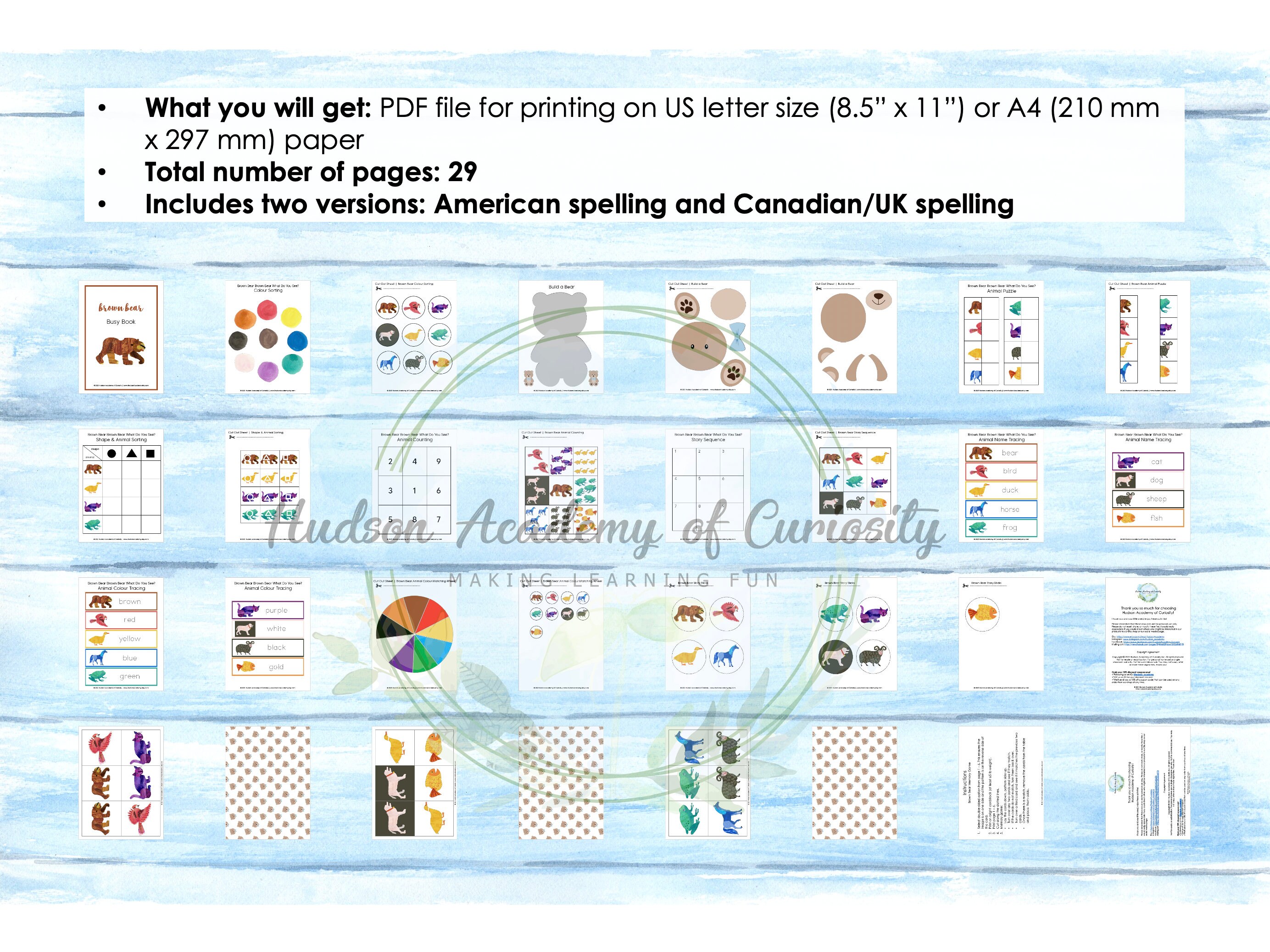 Toddler Busy Book Page Brown Bear Brown Bear What Do You See | Etsy