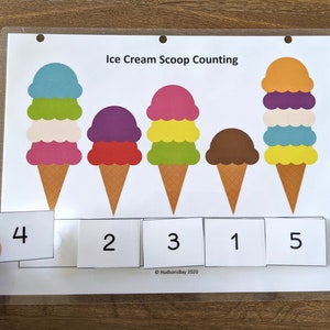 Ice Cream Counting Busy Book Page: Toddler Learning (digital Download ...