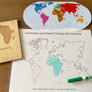 BUSY BOOK PRINTABLE World Map for Preschool and Kindergarten, Quiet ...