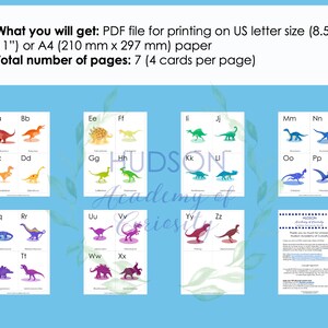 Dinosaur Alphabet Flashcards, Toddler Alphabet Cards, Dinosaur A to Z ...