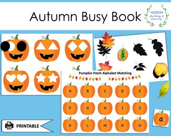 Pumpkin Memory Match Game Printable Fall Busy Book Page - Etsy