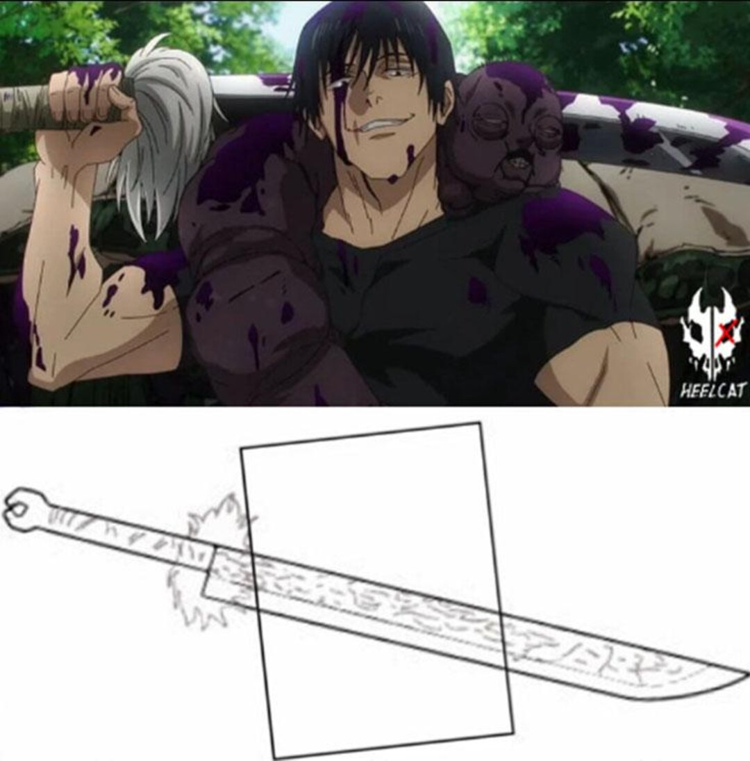 Sword Toji Fushiguro Katana Template for Cosplay / Template Blueprint ...