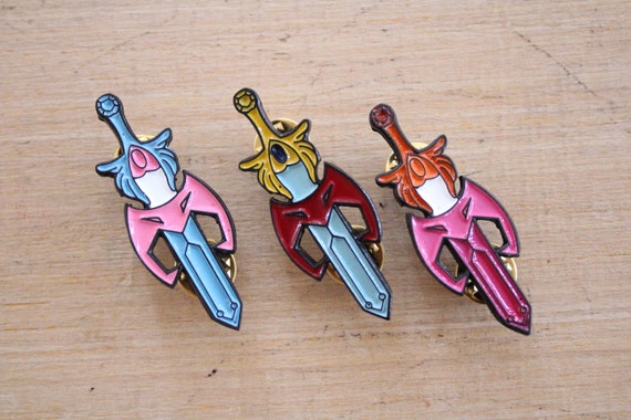 Adora Sword and Catra Headpiece Metalic Enamel Pin She-ra and - Etsy