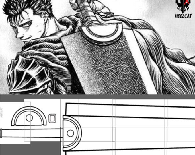 Berserk Dragonslayer 1.70mt Guts Prop Sword Cosplay Patterns Blueprints ...