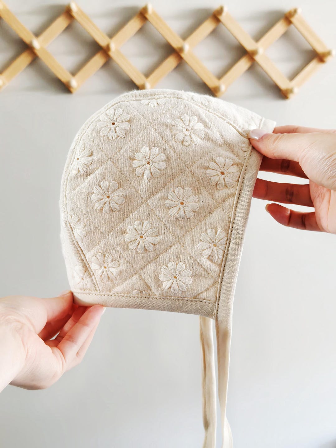 Quilted Baby Lace Bonnet, Handmade Baby Bonnets, Baby Winter Hats ...