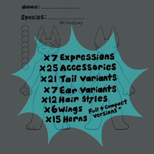 Fursona Reference Sheet Base Pack - Etsy