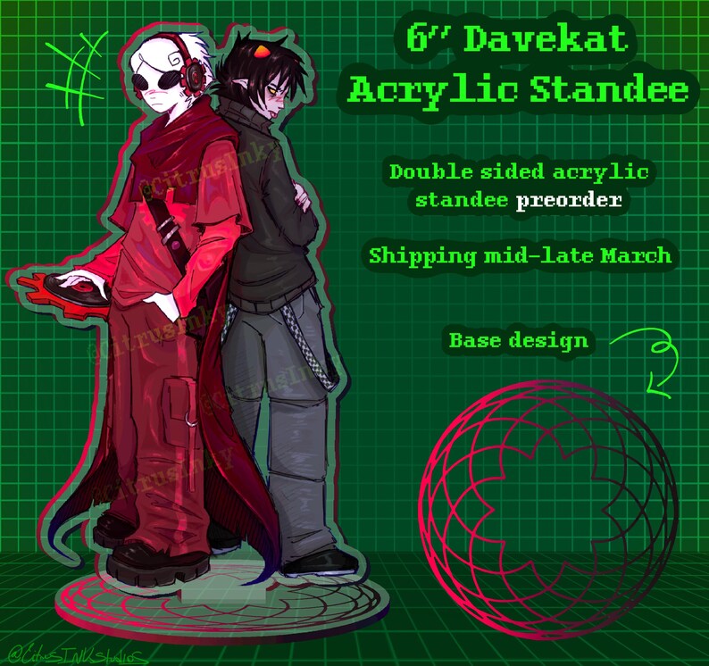 Dave and Karkat Homestuck Acrylic Standee! // 6”// PREORDER - Etsy