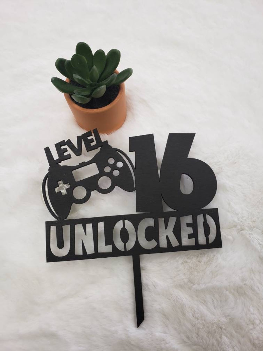 Gamers 16th Birthday Cake Topper, Geek Birthday Party, Level 16 ...