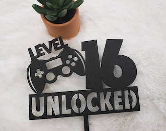 Gold Level 18 Unlocked Cake Topper - Etsy