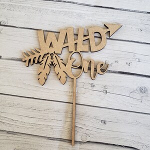 Wild One Birthday Cake Topper, Boho, Laser Cut Baltic Birch Plywood - Etsy