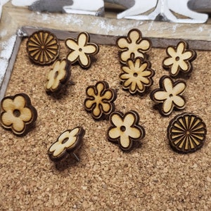 Fun-tacks Thumbtacks, Boho Retro Flowers, Decorative Thumb Tacks, Home ...