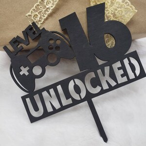 Gamers 16th Birthday Cake Topper, Geek Birthday Party, Level 16 ...
