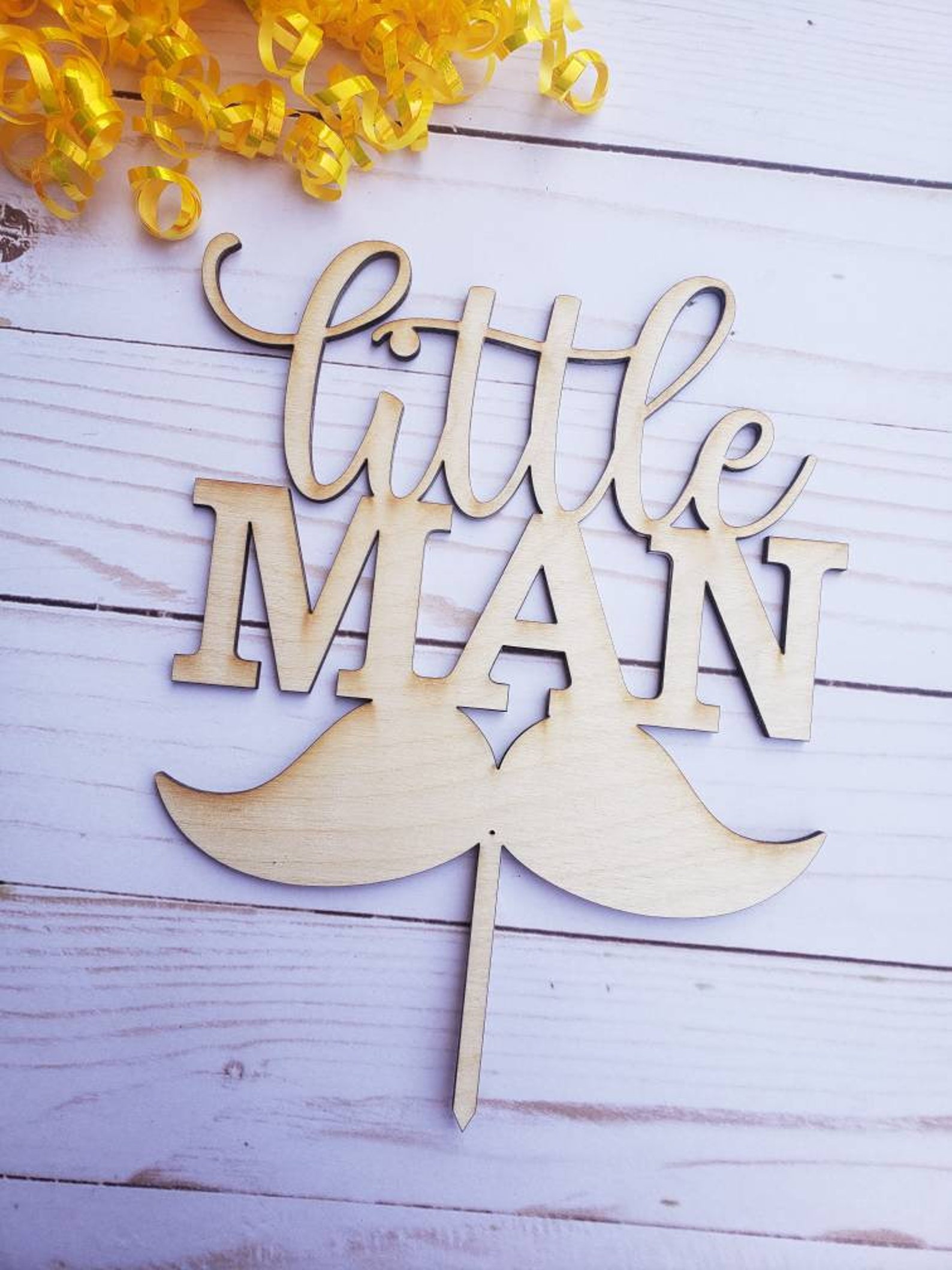 Little Man Mustache Cake Topper First Birthday Party Laser - Etsy