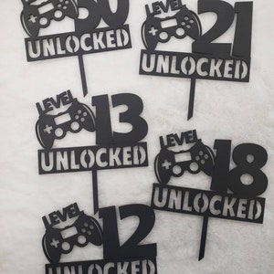 Gamers 13th Birthday Cake Topper, Geek Birthday Party, Level 13 ...