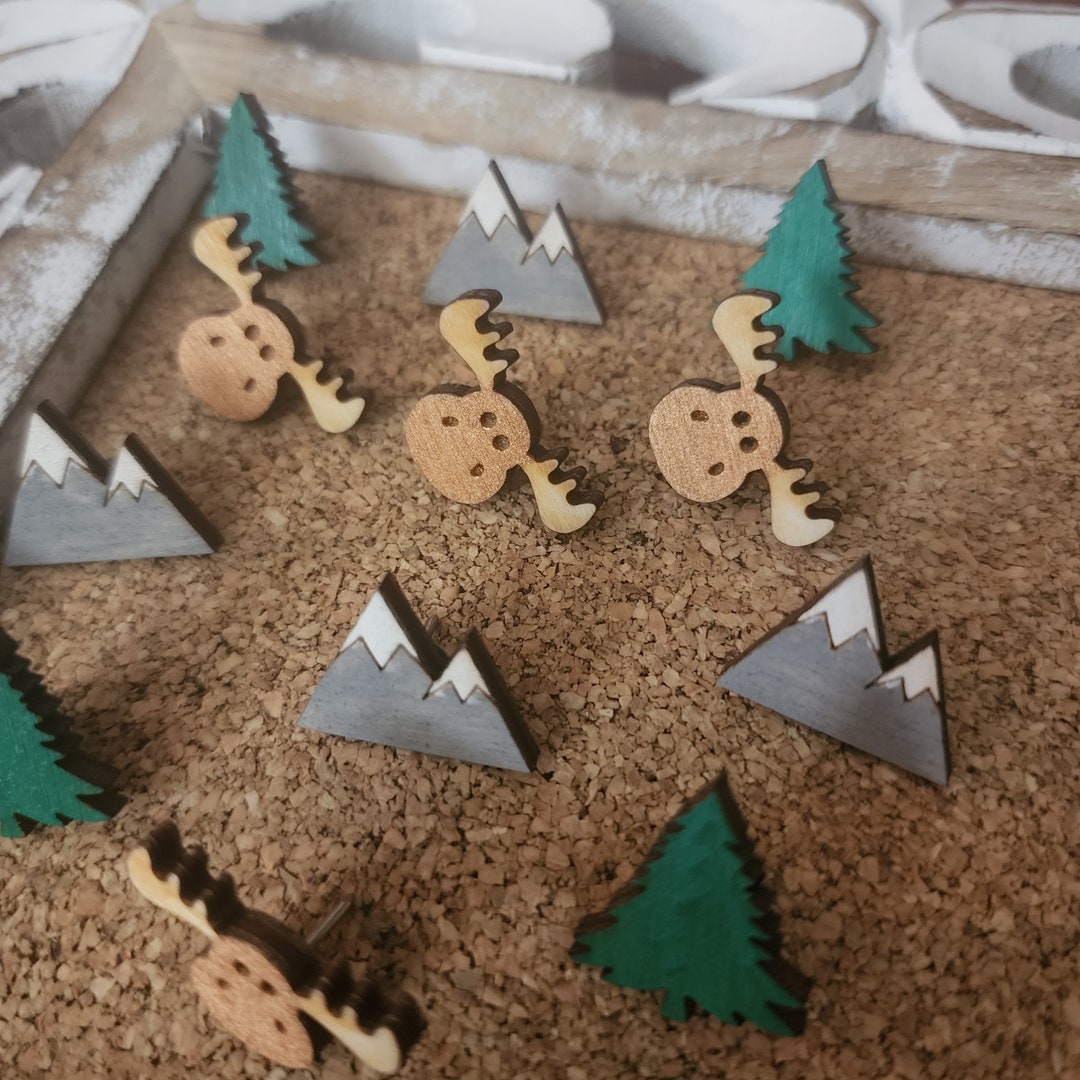 Fun-tacks Thumbtacks, Moose Alaska Wilderness, Decorative Thumb Tacks ...