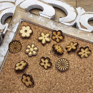 Fun-tacks Thumbtacks, Boho Retro Flowers, Decorative Thumb Tacks, Home ...