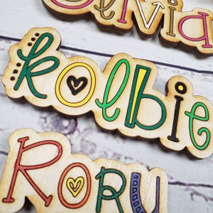 Personalized Name Magnets, Painted in Your Choice of Colors, Kids Name ...