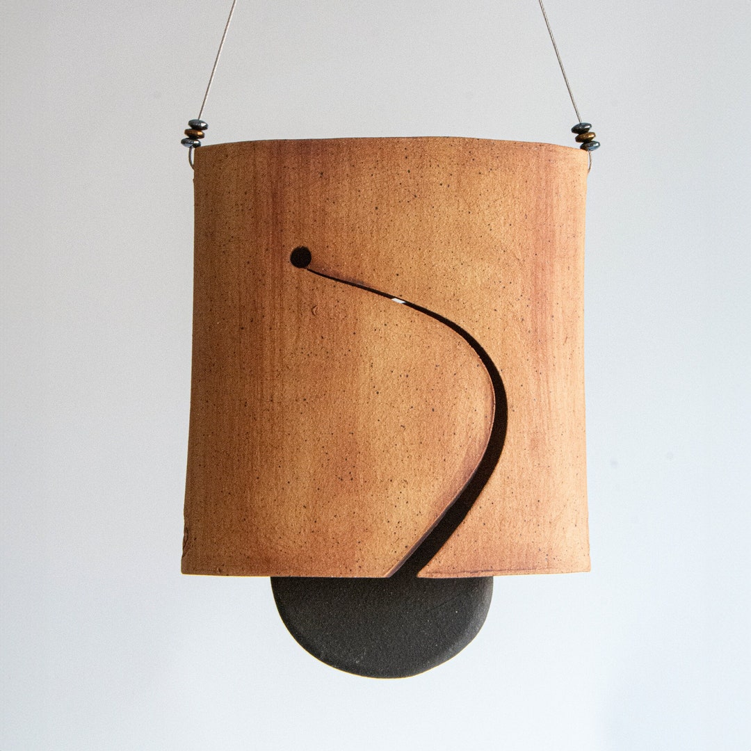 Unique Ceramic Wind Chime for Outdoor Garden Decor, Handmade Rustic ...