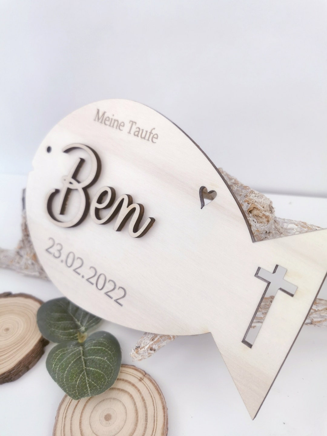 Personalized Gift for Baptism Fish as a Wooden Sign as a Great Memory ...
