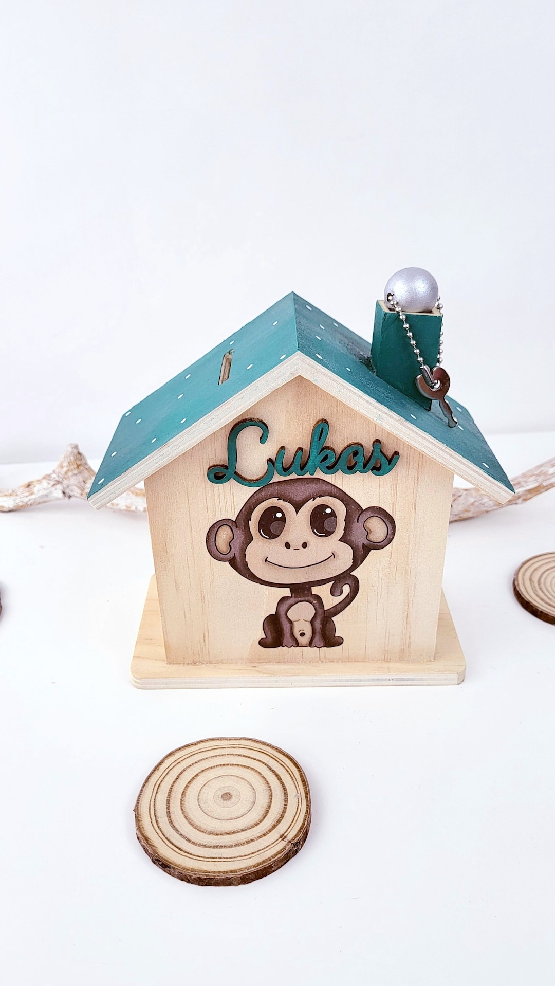 Personalized Money Box, Money Box Monkey, Baby Gift Boy, Unique ...