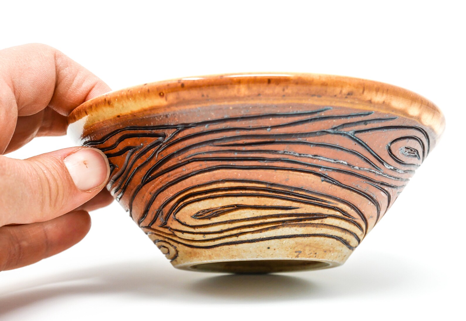 Wood Texture Ceramic Bowl - Etsy
