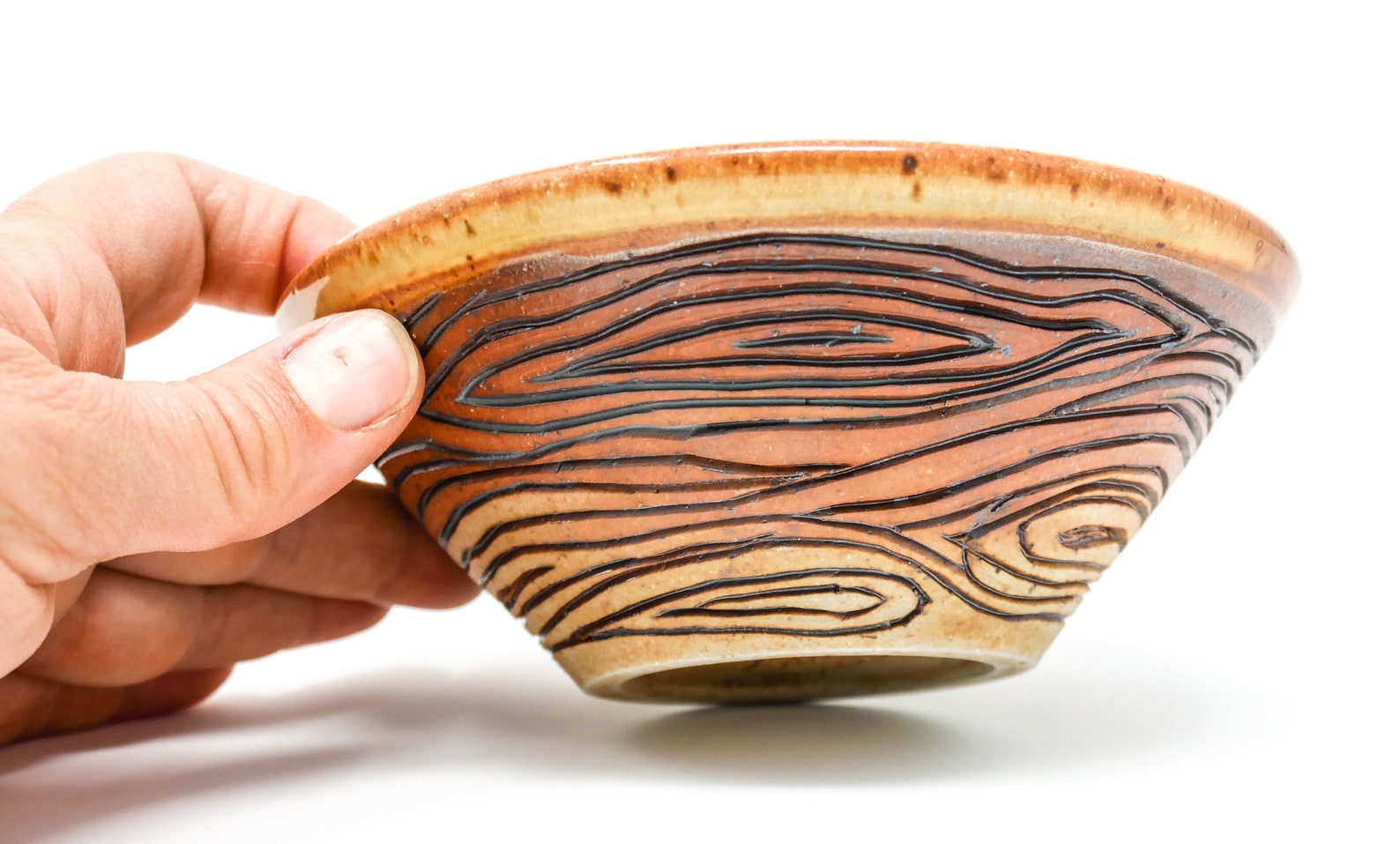 Wood Texture Ceramic Bowl - Etsy