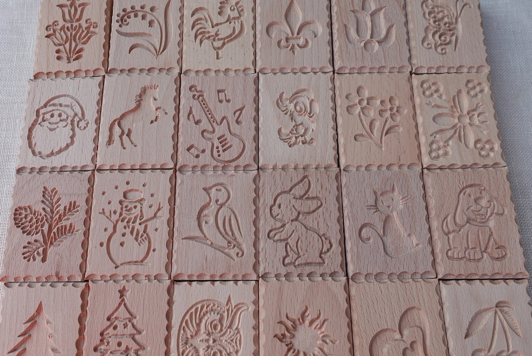 12 Pcs Cookie Stamps (choose 12 From 45 Varieties), Biscuit, Springerle ...