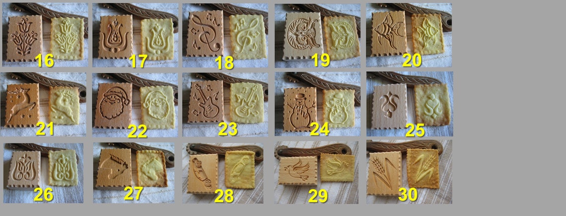 20 Pcs Cookie Stamps (choose 20 From 45 Varieties), Biscuit, Springerle ...
