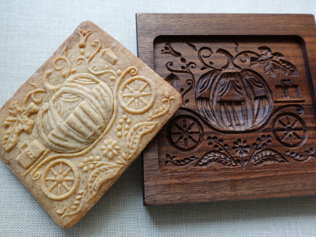 Hand Carved Wooden Gingerbread, Springerle Mold, Pumpkin Carriage ...