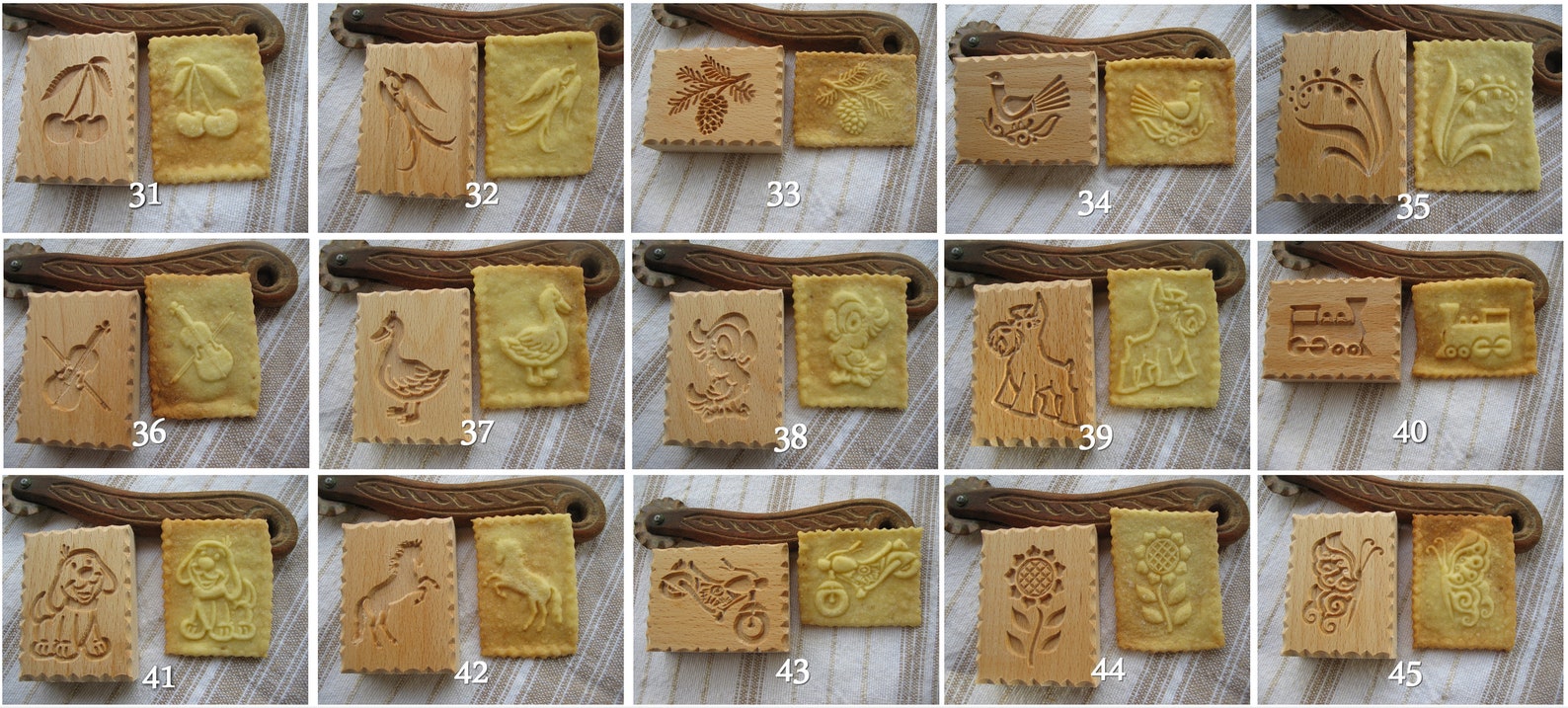 20 Pcs Cookie Stamps (choose 20 From 45 Varieties), Biscuit, Springerle ...