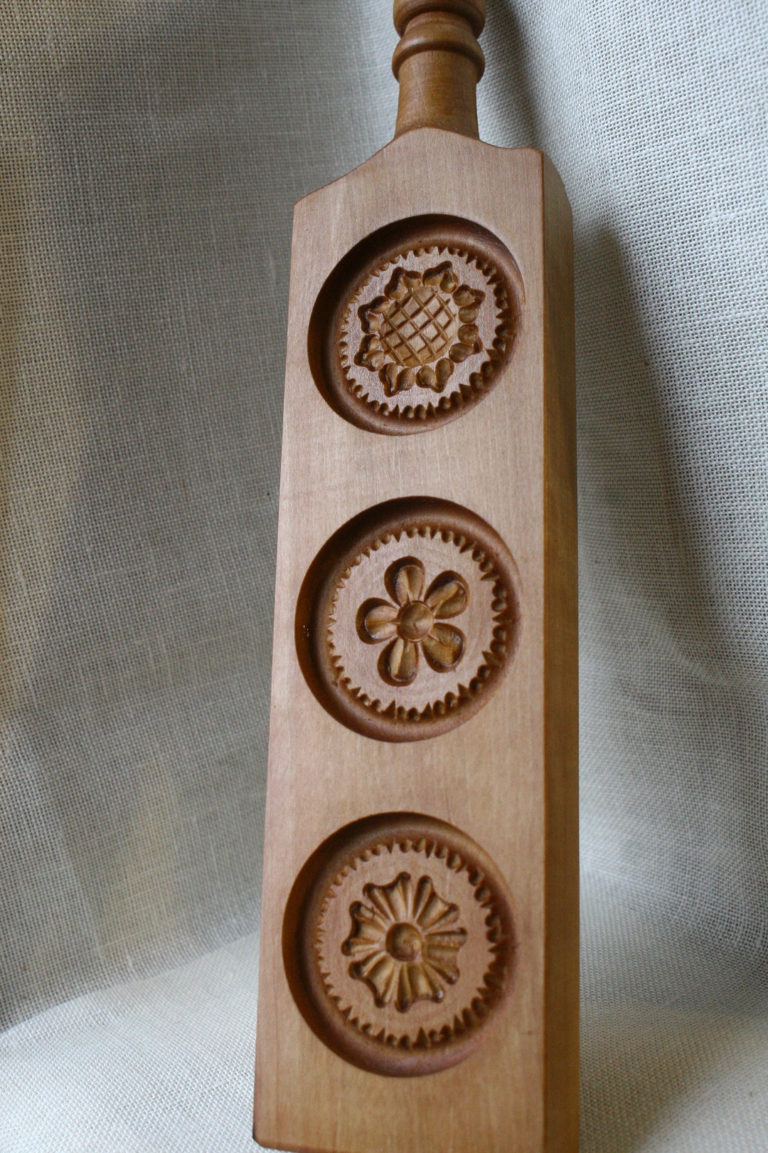 Gingerbread Mold, Honey Cake Wooden Mold, Hand Carved (three Flower ...