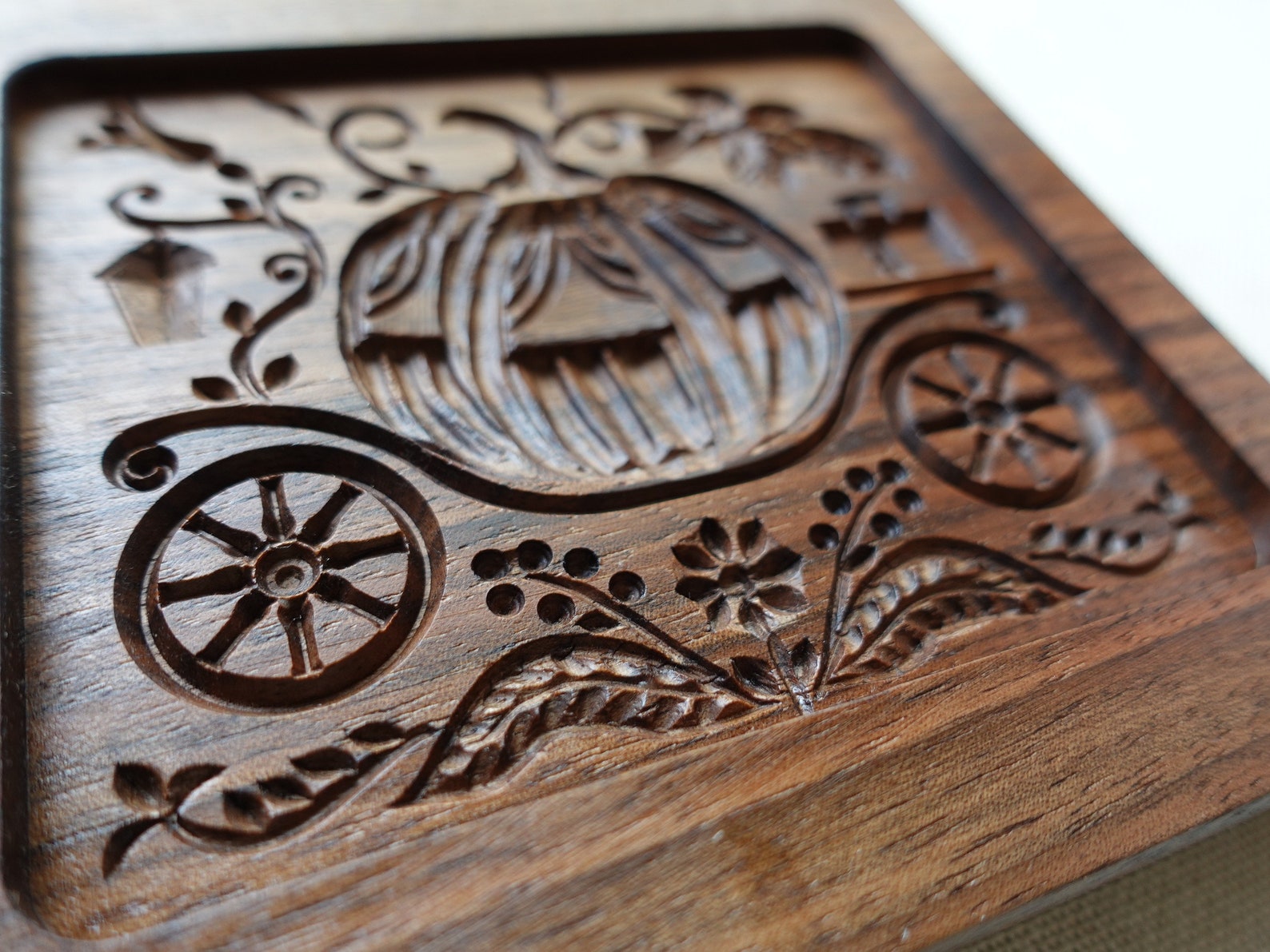 Hand Carved Wooden Gingerbread, Springerle Mold, Pumpkin Carriage ...