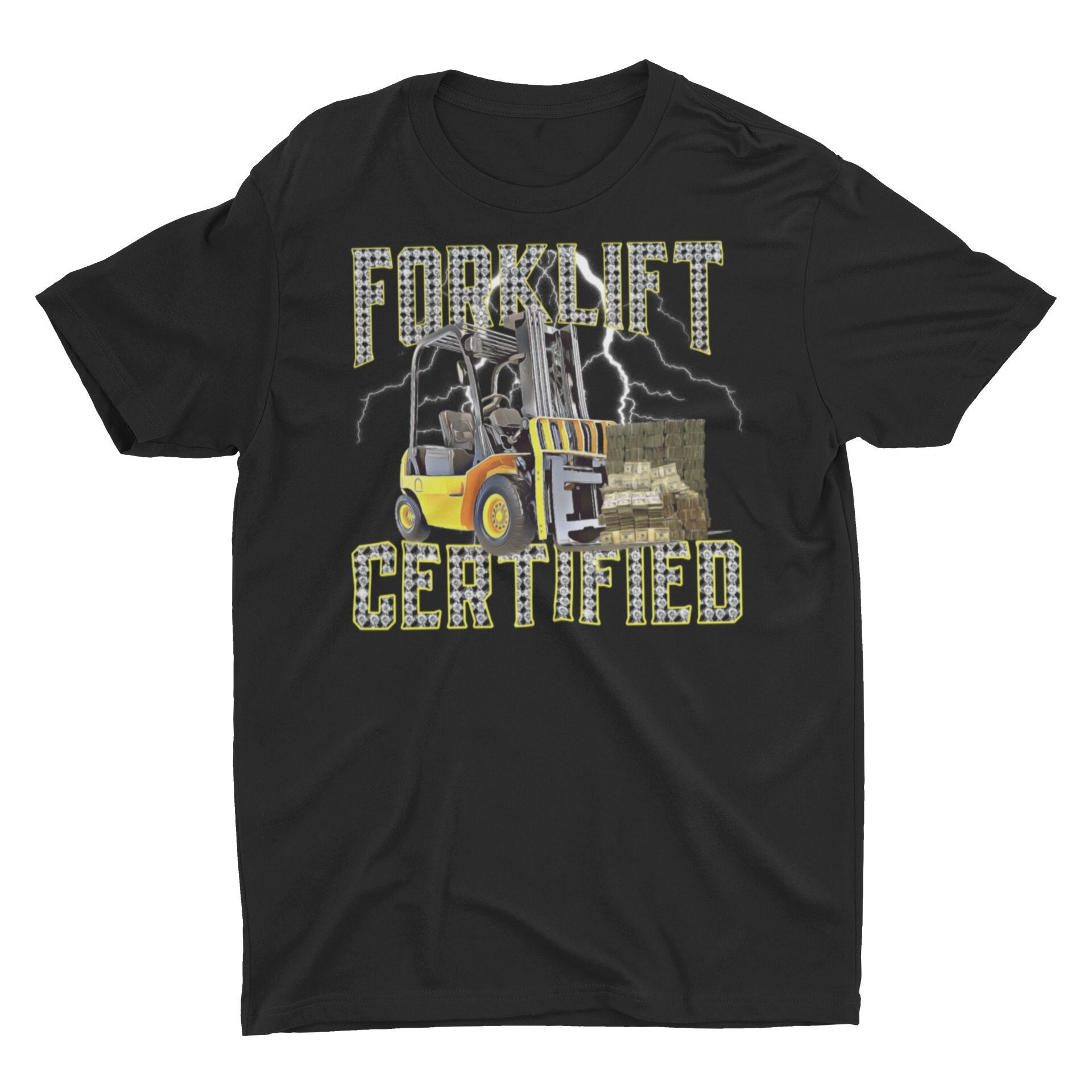 Retro Style Funny Forklift Operator Forklift Certified Unisex T-shirt ...