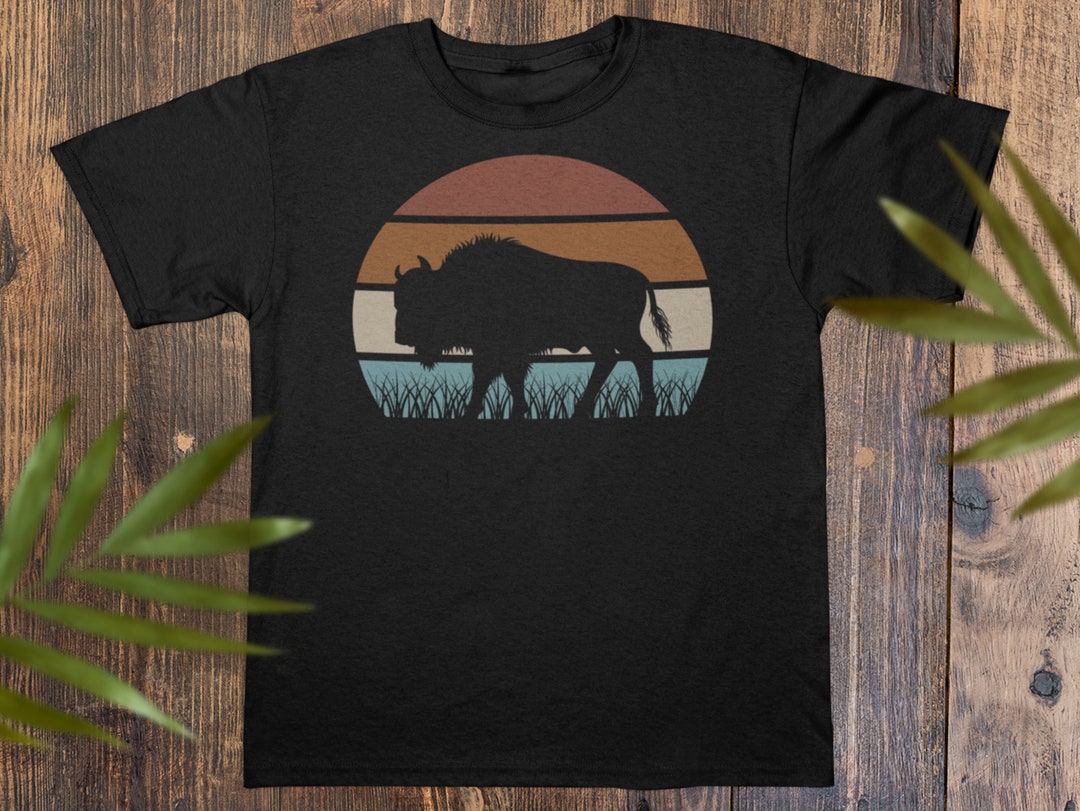 Great American Bison Buffalo Vintage Retro Sunset Unisex T-shirt or ...