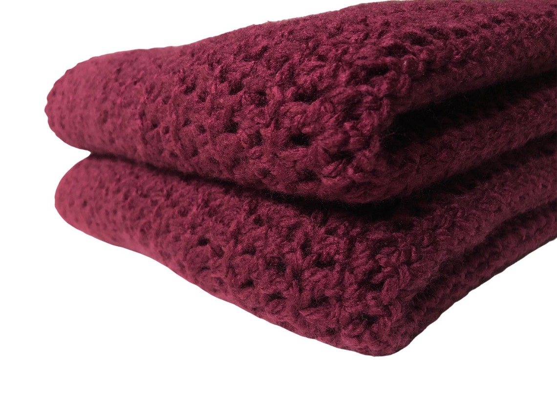 Maroon throw blankets homemade blankets chunky afghan - Etsy.de