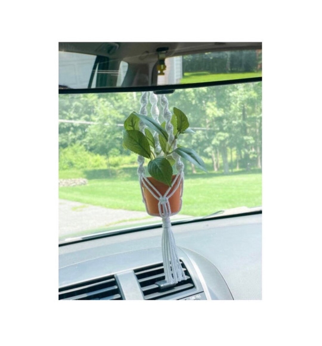 Mini Macrame Plant Hander Car Decoration - Etsy UK