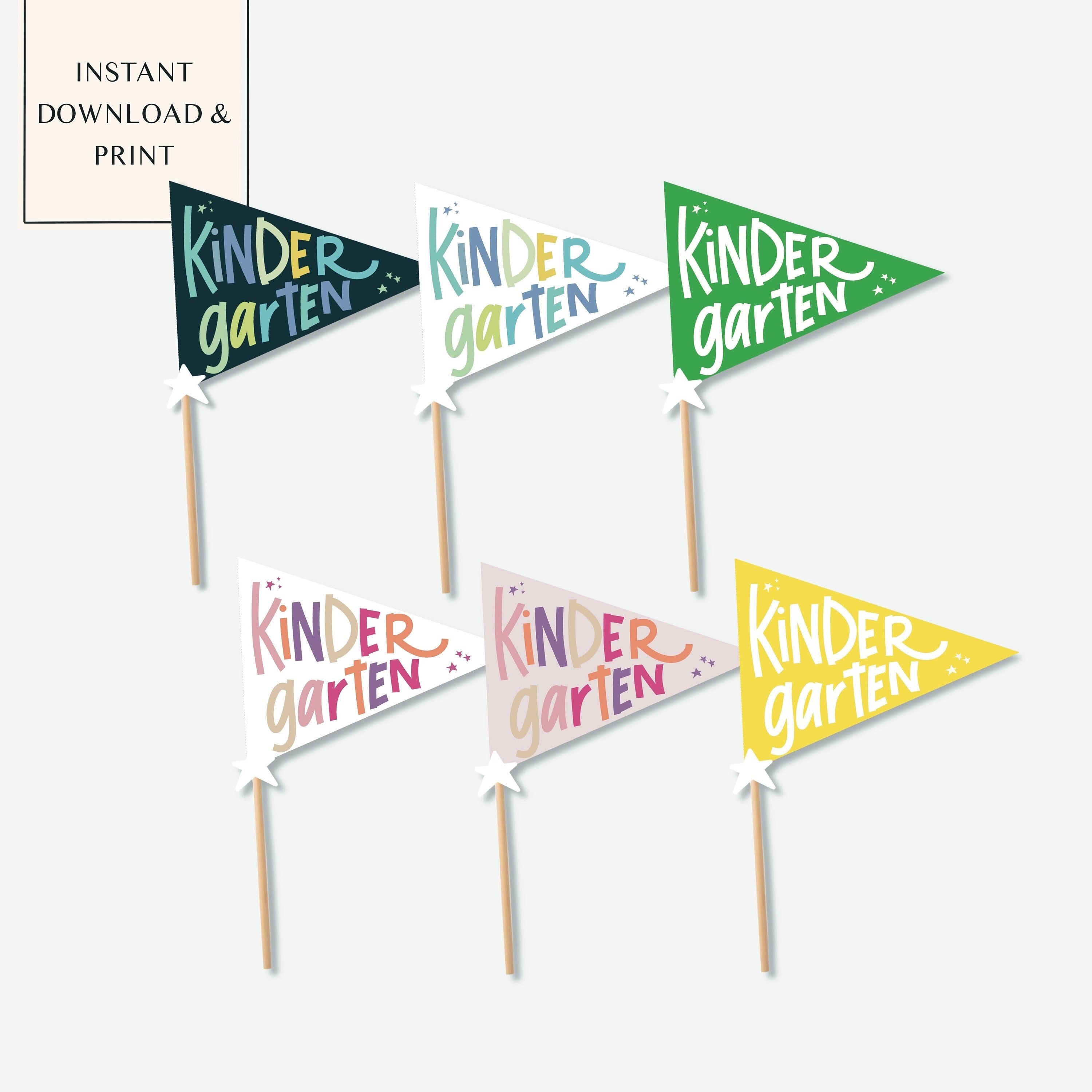 Back to School Sign First Day of Kindergarten Pennant Flag - Etsy