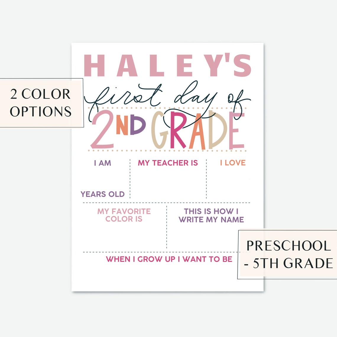 First Day of School Sign EDITABLE Sign for First Day Digital - Etsy