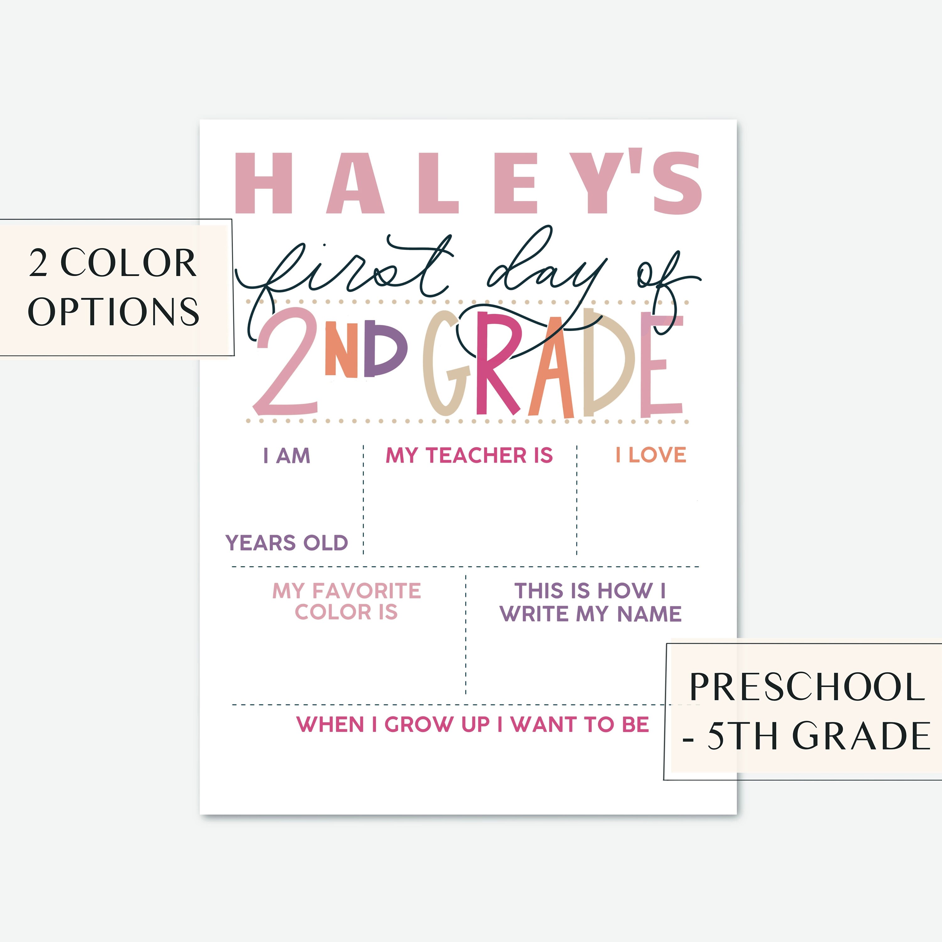 First Day of School Sign EDITABLE Sign for First Day Digital - Etsy